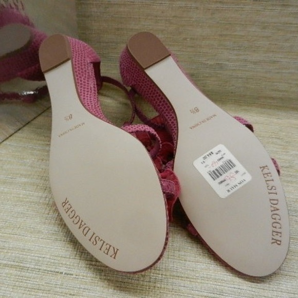 Kelsi Dagger | Shoes | Raspberry Monaco Snake Embossed Leather Sandals ...